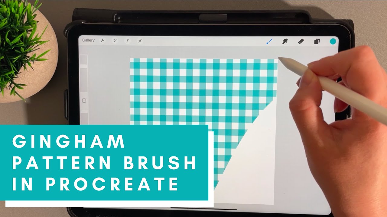 Gingham Pattern Brush in Procreate - Custom Brush
