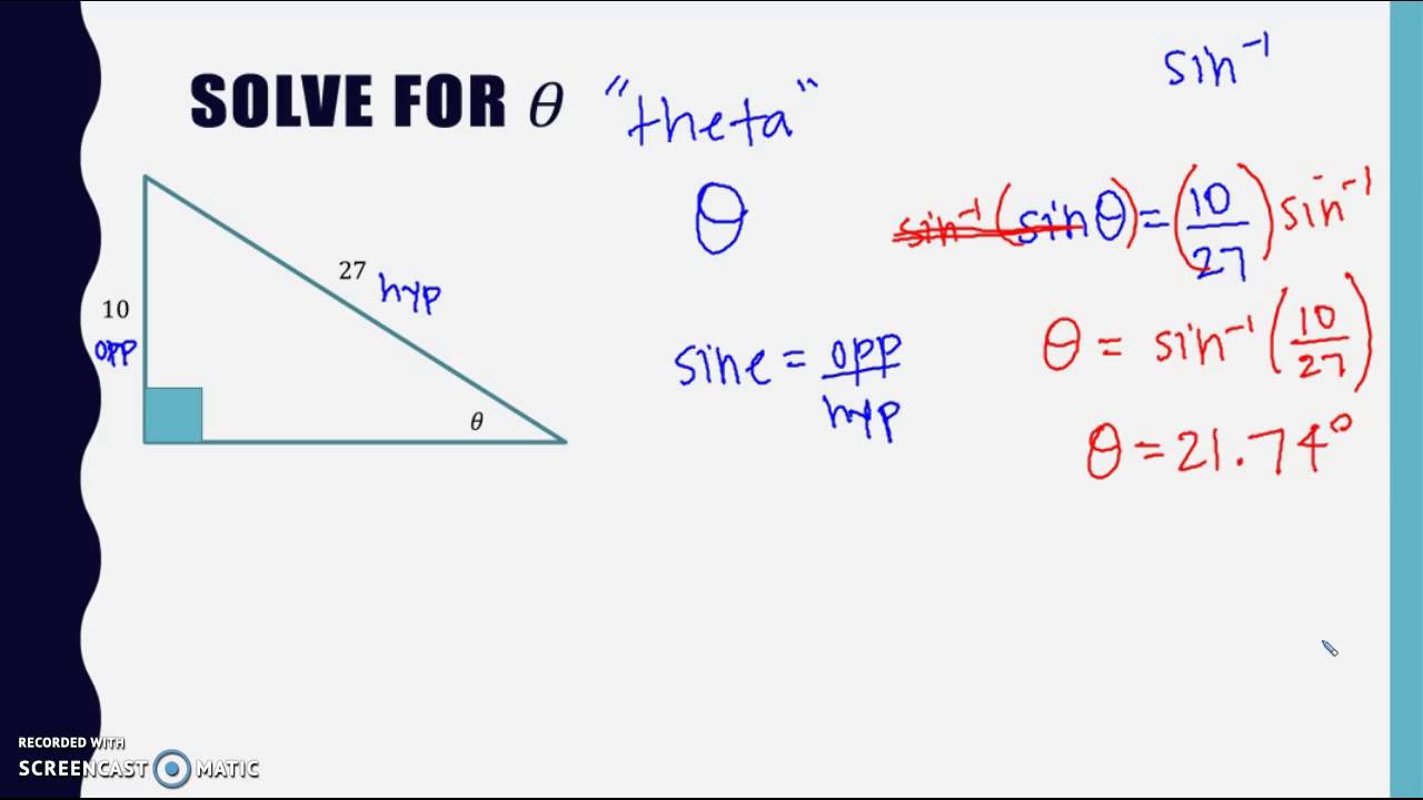 Right Triangle Trig - Missing Angles
