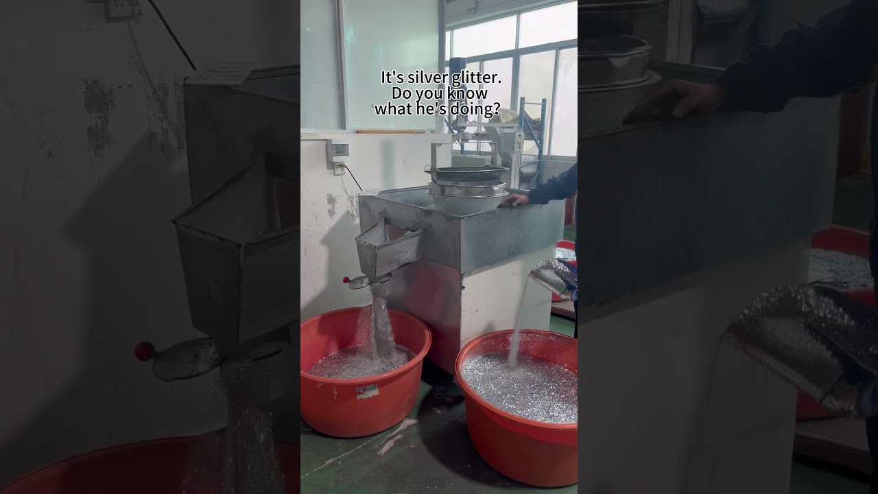Silver glitter production #glitter #glitterfactory #broyal #bioglitter #wholesale