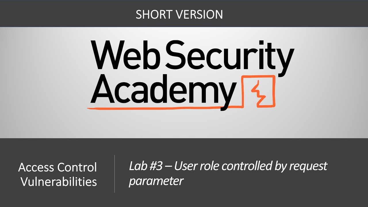 Broken Access Control - Lab #3 User role controlled by request parameter | Short Version