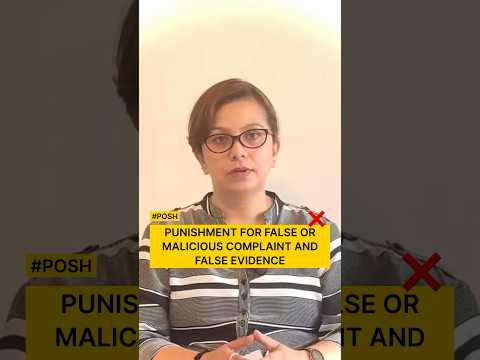 What are the provisions to ensure false complaints under #POSH ? #RGA