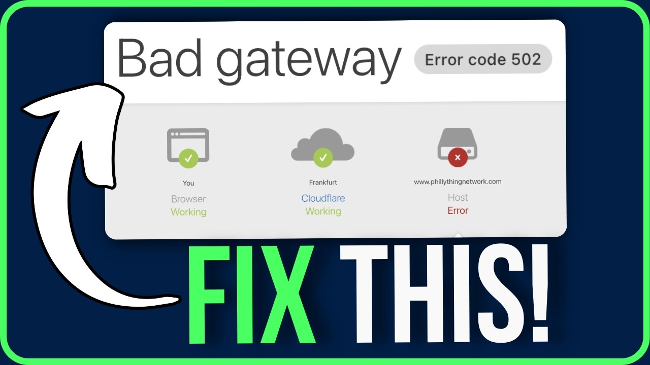 HOW TO FIX 502 ERROR CODE (2026) | Cloudflare Bad Gateway Error Code 502 Problem