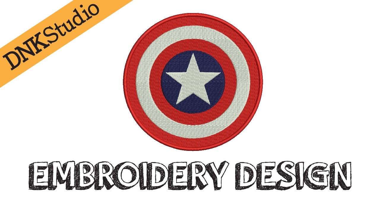 Captain America Shield Embroidery Design