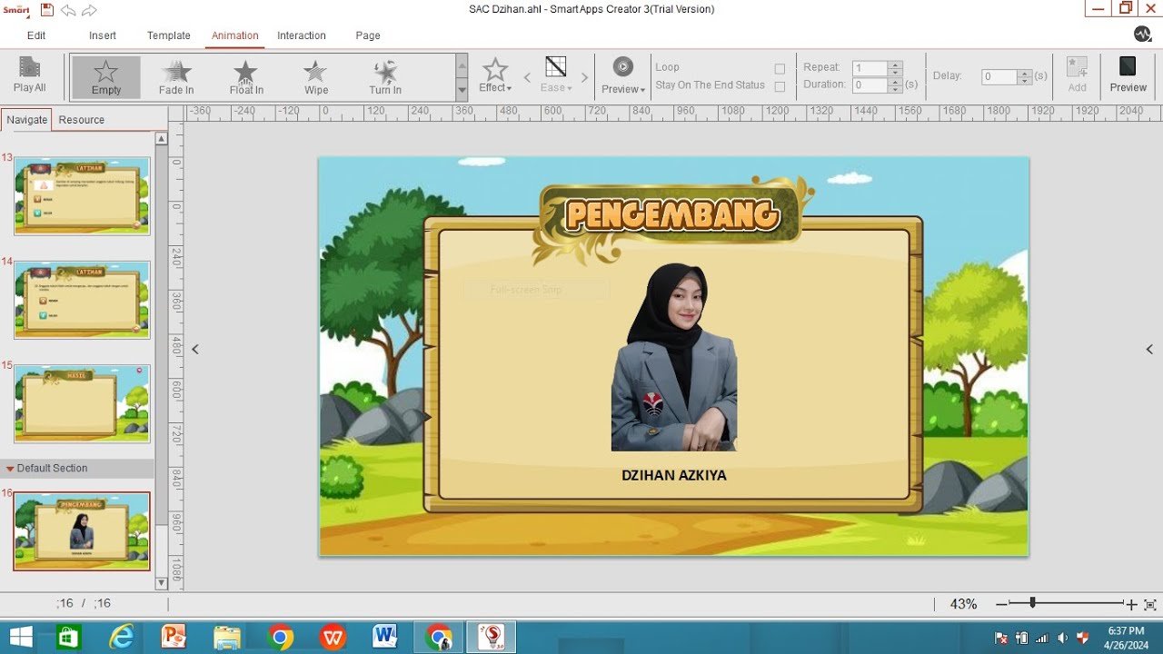 PROGRES PENGEMBANGAN SAC (Smart Apps Creator)