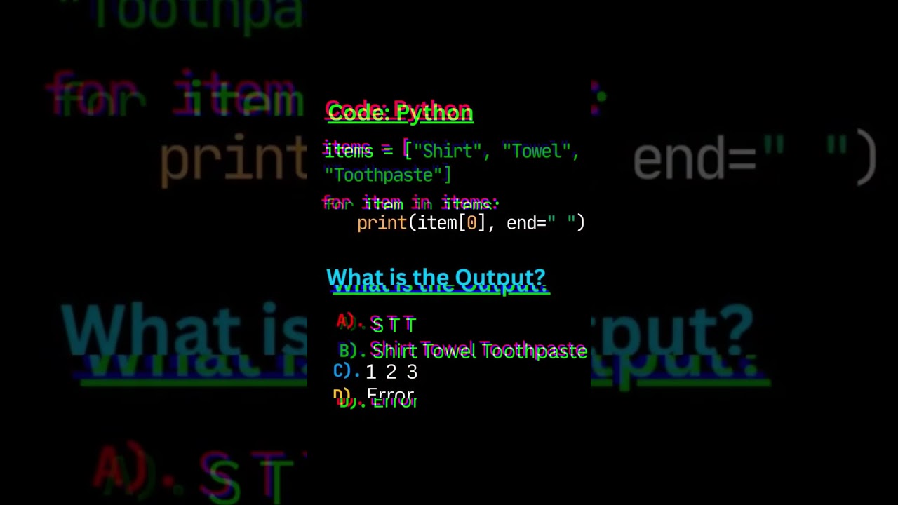 Find the output of this python code #shorts