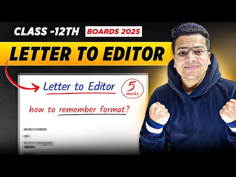 Letter to Editor Format | FIXED LINES for Board Exam 2025 | SECRET HACK to Score High 🔥