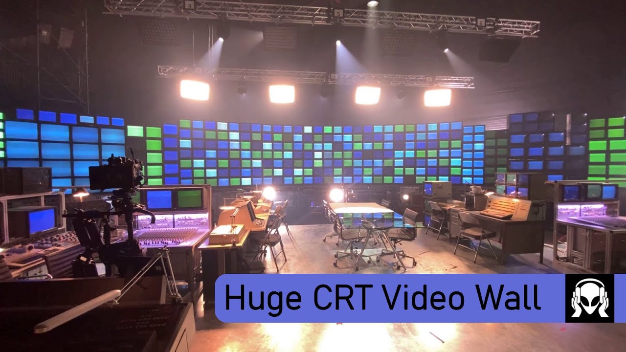Huge CRT Video Wall - Technical Set Dressing