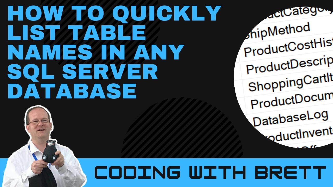 How to Quickly List Table Names in Any SQL Server Database