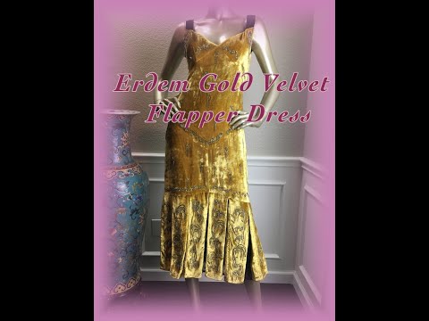 Erdem Gold Velvet Palmer Dress