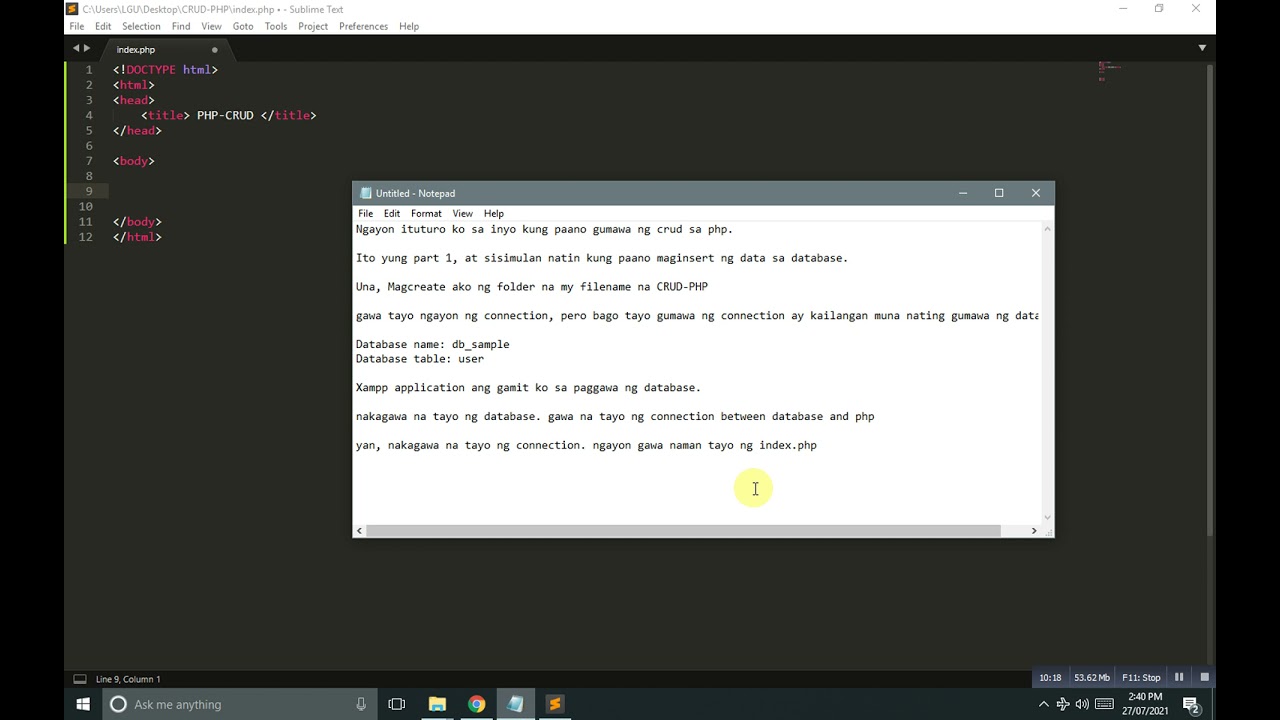 PHP CRUD TUTORIALS - Tagalog