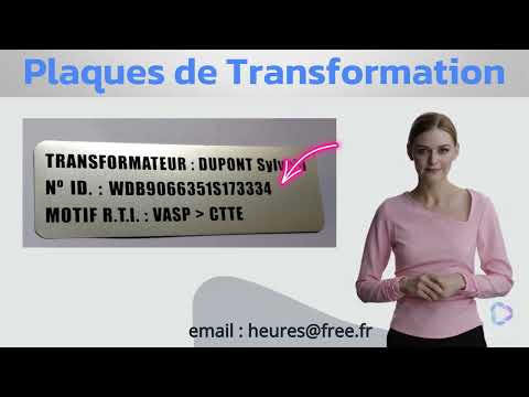 Plaque de transformation : VASP - CTTE - VP - CARAVANE - FOODTRUCK
