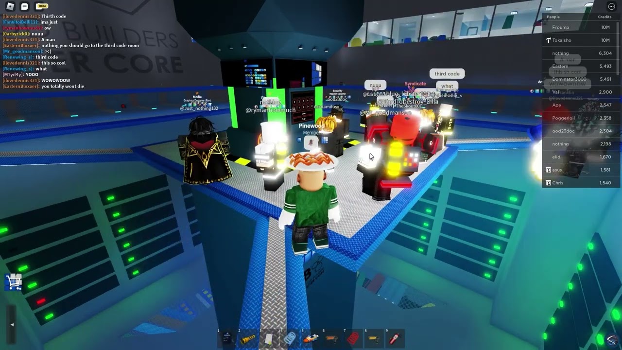 A PIA Member Entering the Third Code - Pinewood Computer Core April Fools Event 2023
