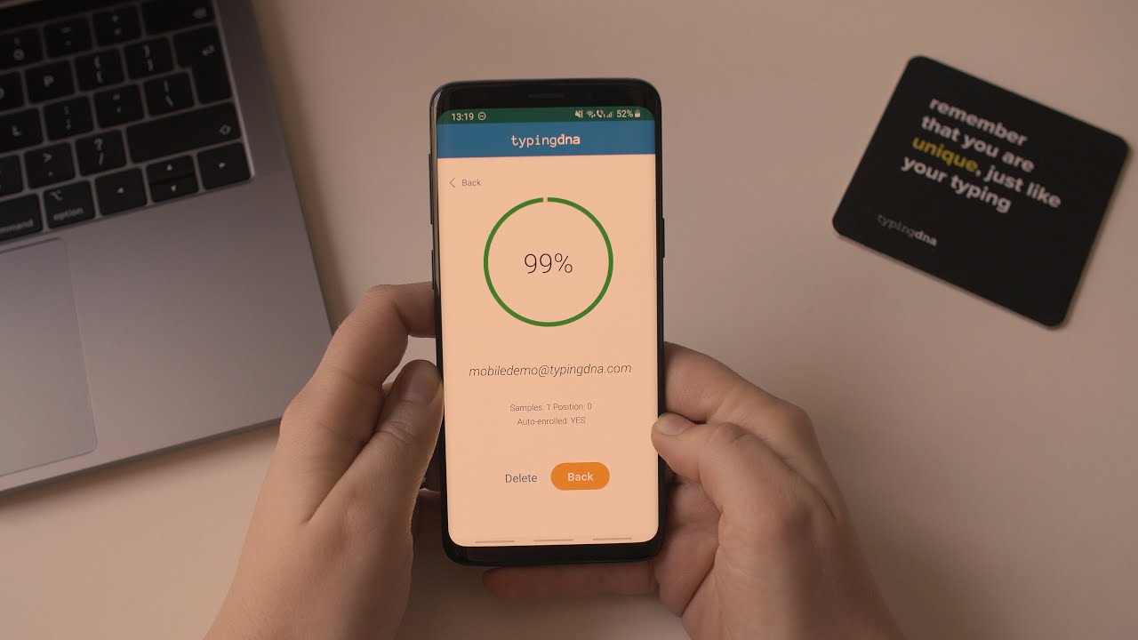 Frictionless mobile authentication with typing biometrics