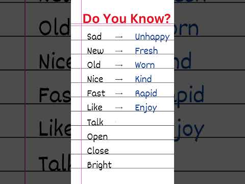 10 Synonyms Words in English Every Grade 2 Student Must Know #english