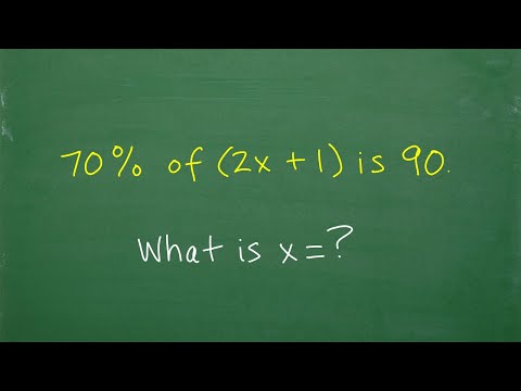 70% of (2x + 1) is 90, what is x=?