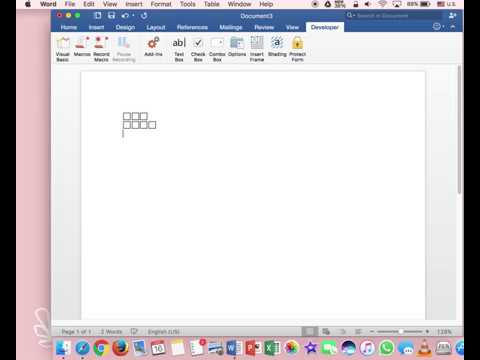 How to add checkbox in Ms Word Mac