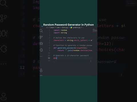 π Create a Random Password Generator in Python (Super Easy!) ππ»#coding#python#SRTStudyTech
