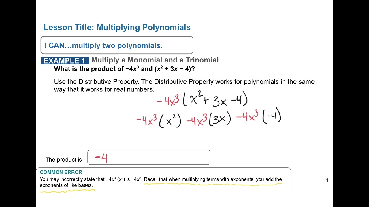 Multiplying Monomial and Polynomial