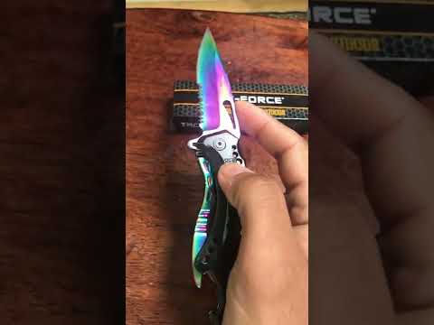 How to open and close Tac-Force spring assist switch blade pocket knife.
