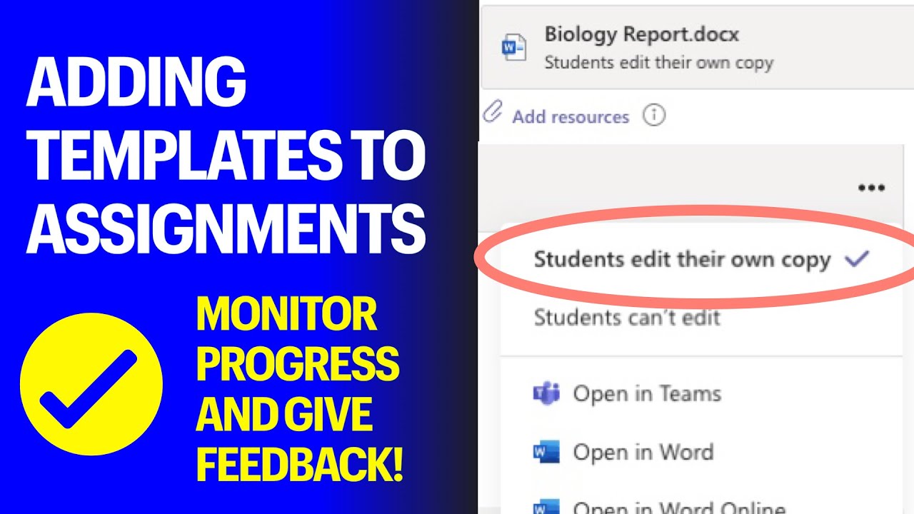 Using templates in an assignment