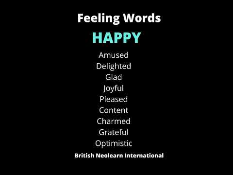 List of Feeling Words " Happy "