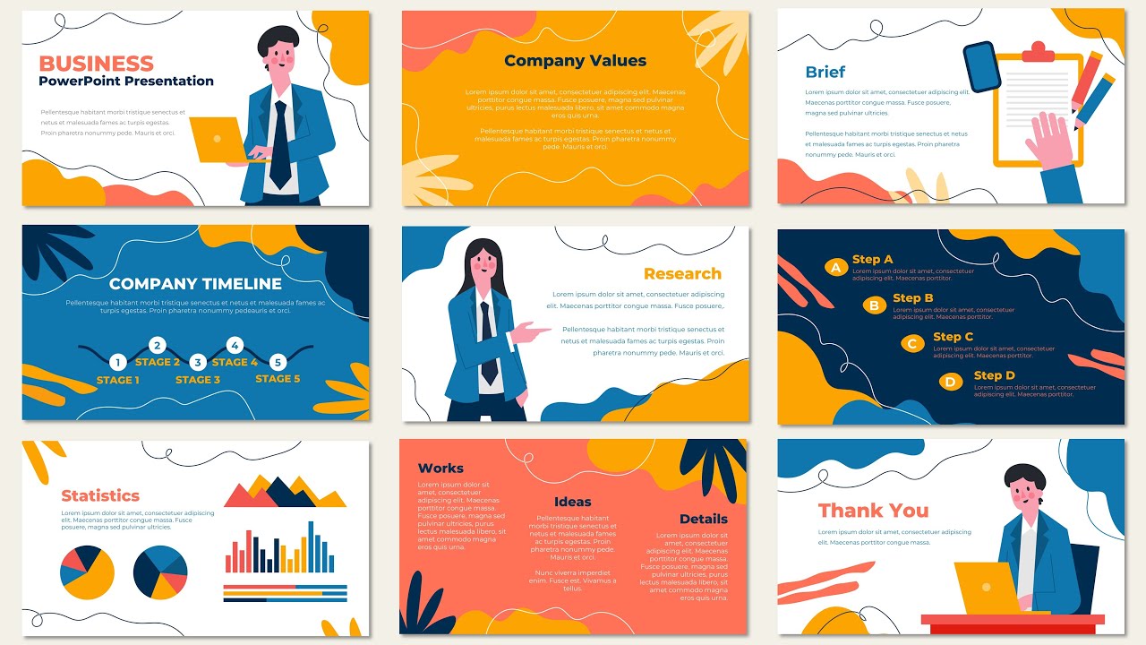 Cara Membuat Template PPT Keren - PPT Aesthetic Flat Design