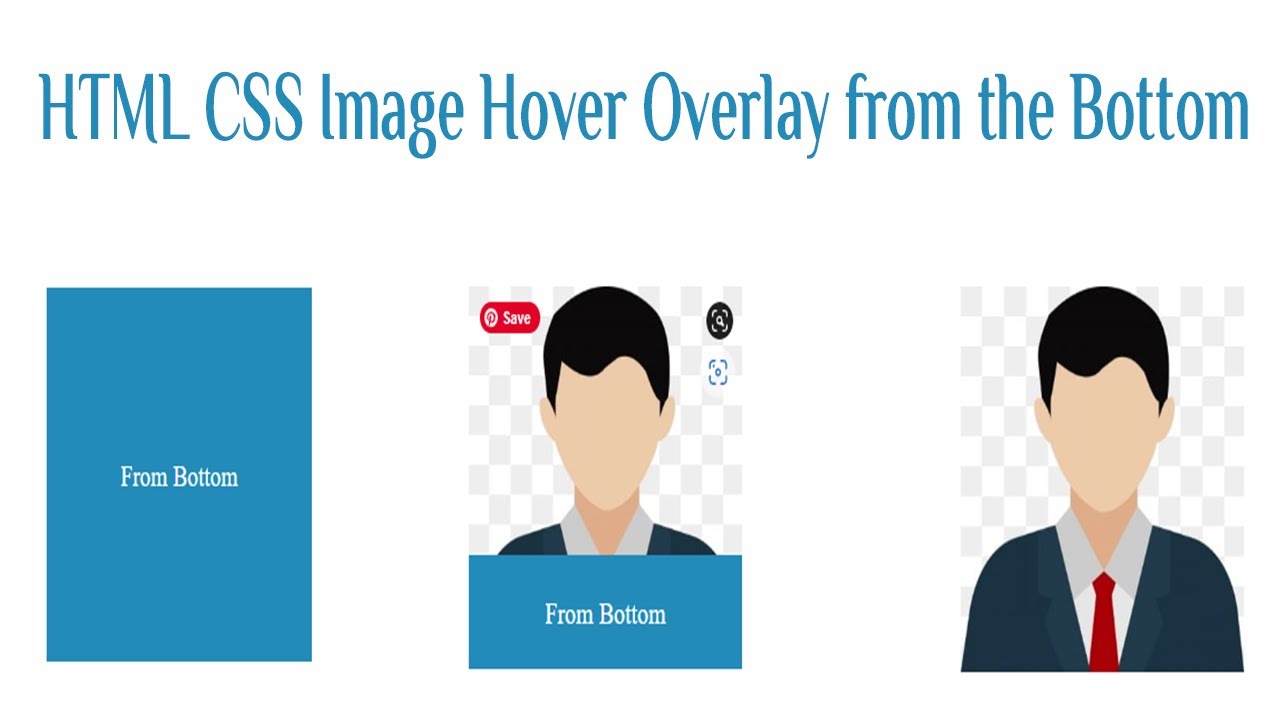 11- HTML CSS Image Hover Overlay from the Bottom