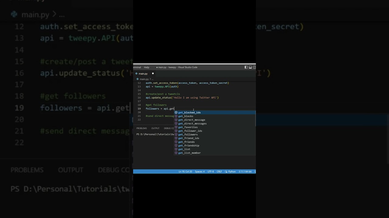 Tweepy, the best twitter client in Python #shorts