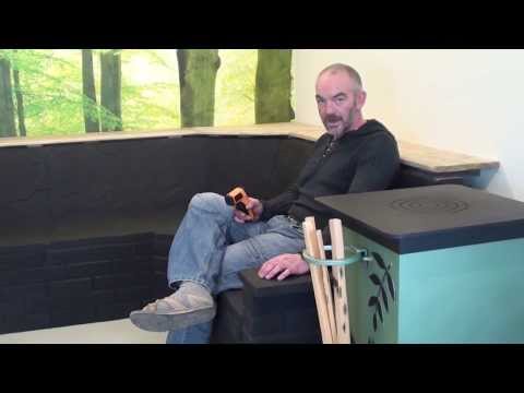Maya Rocket Stove and Thermal Mass Sofa by Leyland Stoves