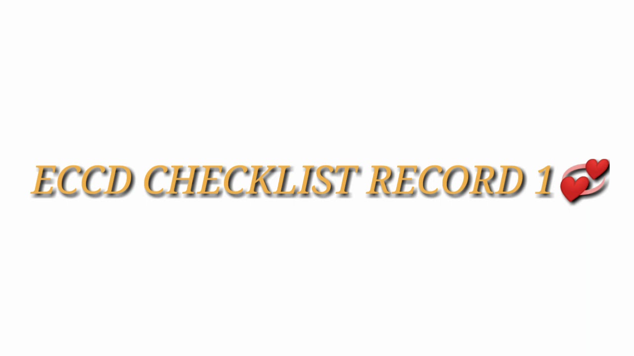 ECCD CHECKLIST RECORD 1