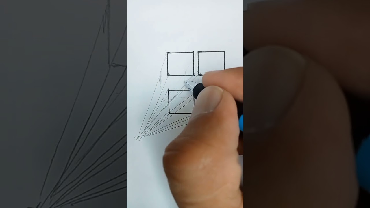 Draw 3D shapes || One point perspective #art #drawing #creative #viral