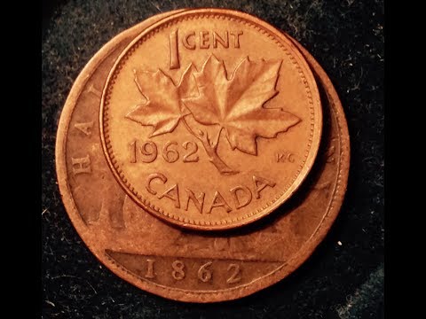 1962 Canadian Penny and 1862 UK Penny