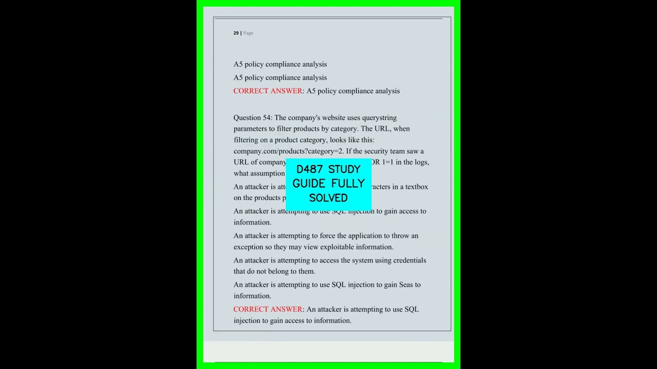 D487 STUDY GUIDE FULLY SOLVED video