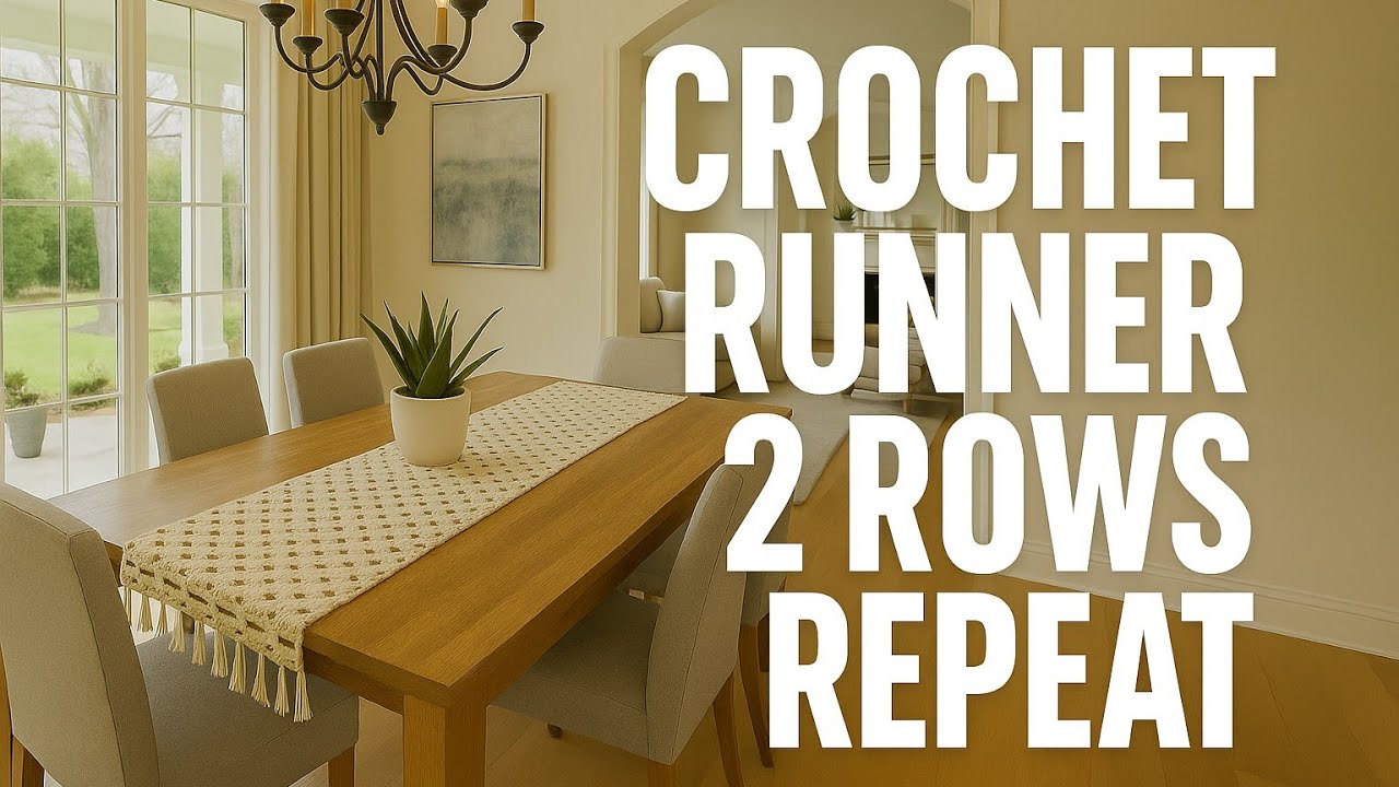 Crochet Table Runner | Easy 2 Row Repeat Pattern – Perfect for Beginners!