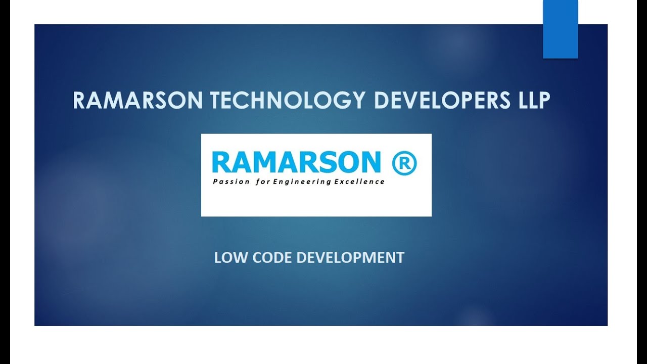 Low Code development || RAMARSON || Developers
