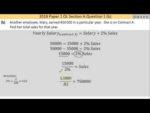 Maths screencast 2018 Paper 1 LC OL Question 1