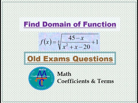 Find Domain and Range of a Function (Old Exams Questions)