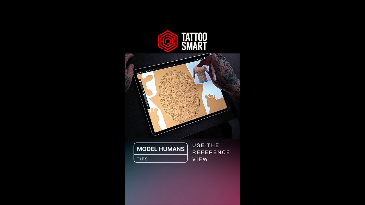 View your Procreate design in 3D and 2D Simultaneously - Tattoo Smart Model Humans Tips