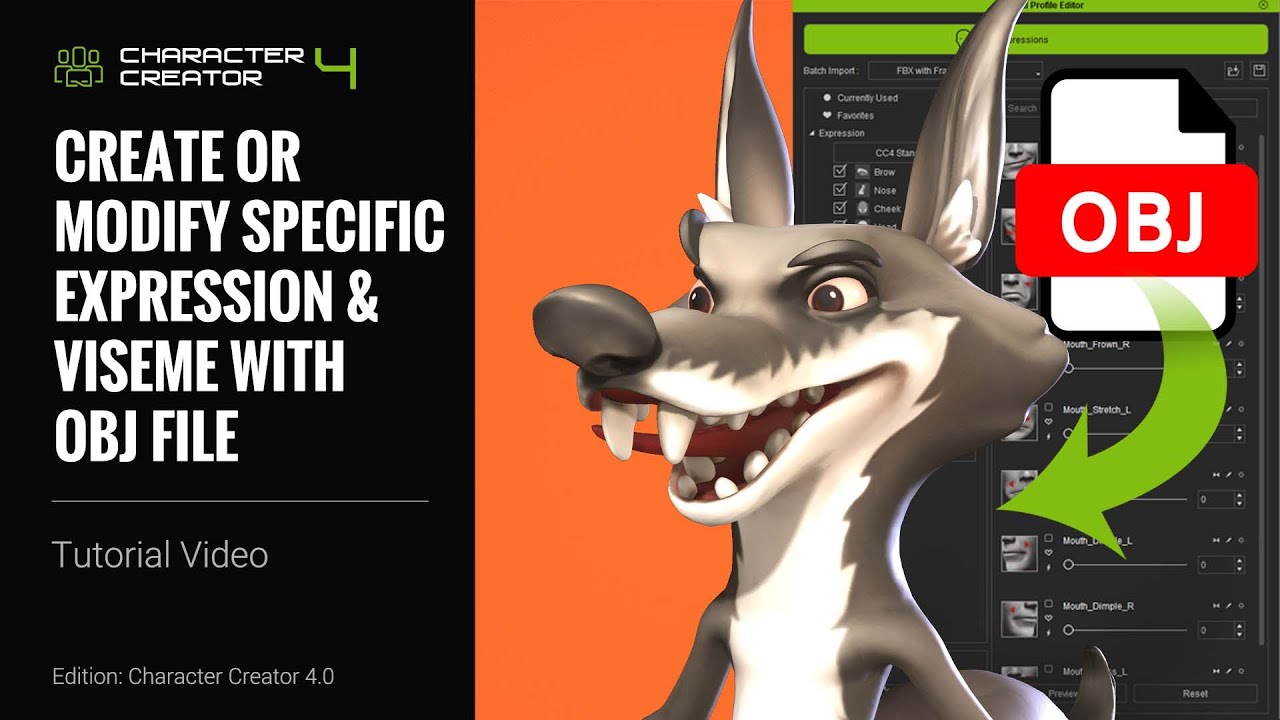 Character Creator 4 Tutorial - Create or Modify Specific Expression or Viseme with OBJ File