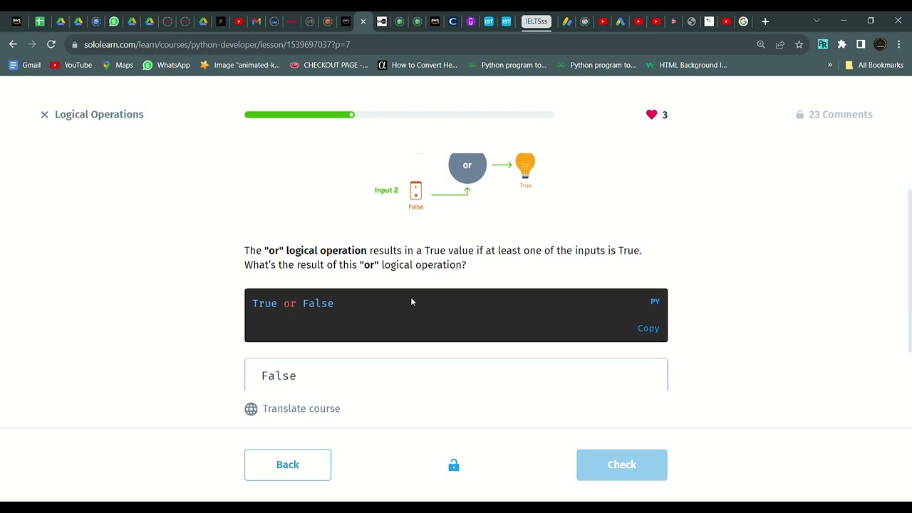 32 Logical Operations | Python Developer | Sololearn