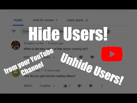 How to Hide and Unhide users from your Youtube channel