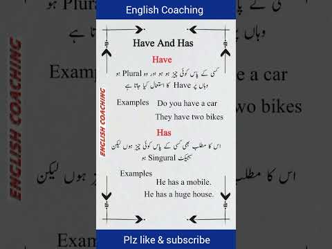 Definition & use of Has and Have with Urdu translation