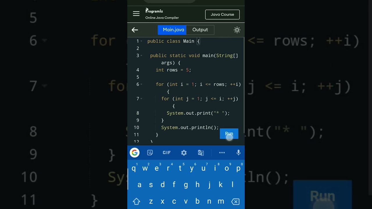Java program to print a pattern pyramid program
