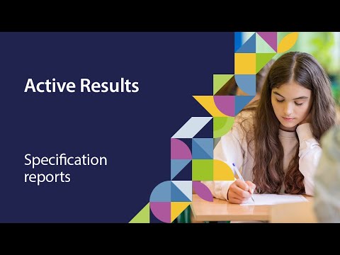 Active Results: Specification Reports step-by-step guide
