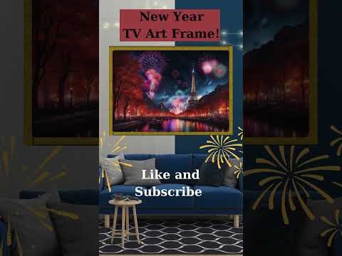 New Year's Fireworks TV Art Framed! ✨🎆Screensaver Delight! 📺🥳 #NewYearMagic #FireworksScreensavers