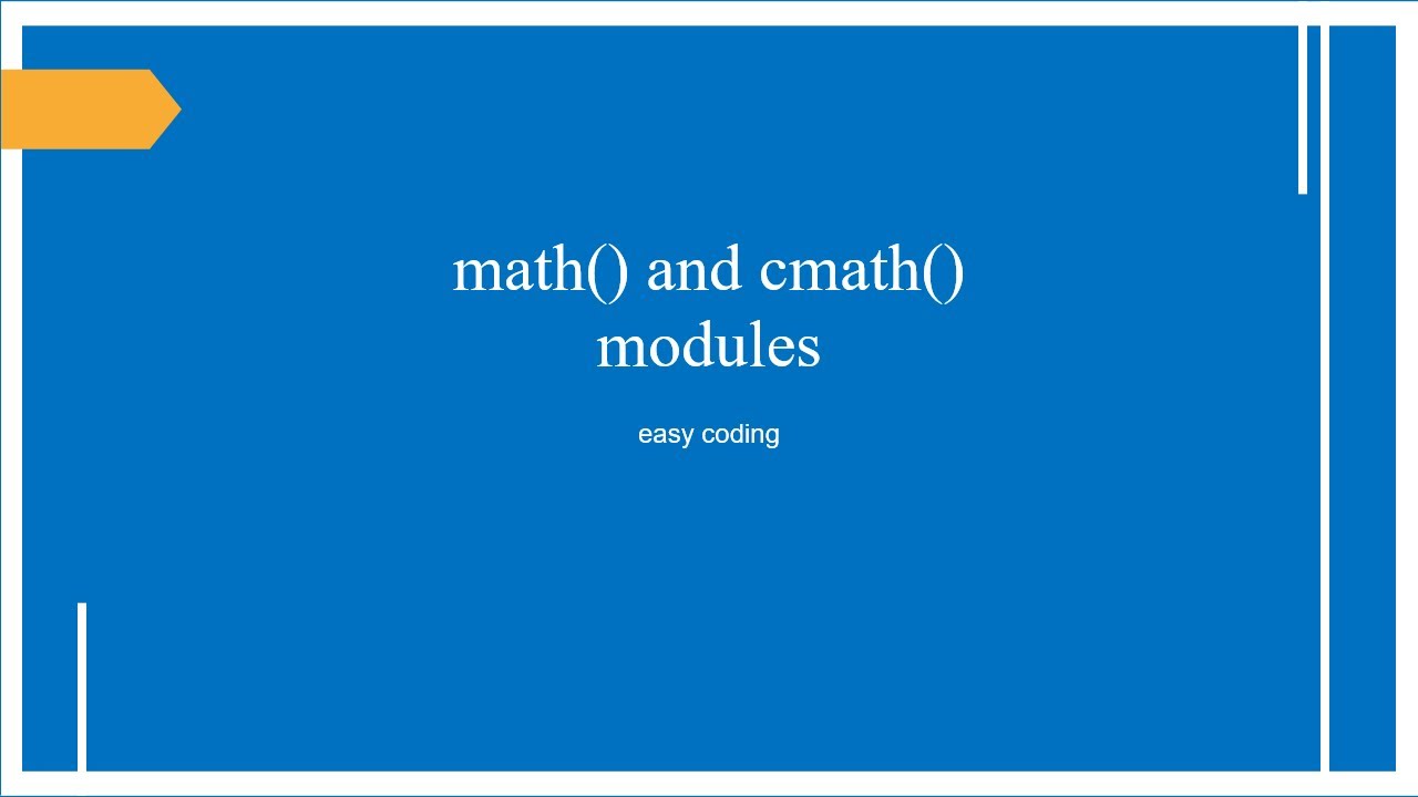 Python math and cmath modules and their functions||Python Programming For Begginers part-28