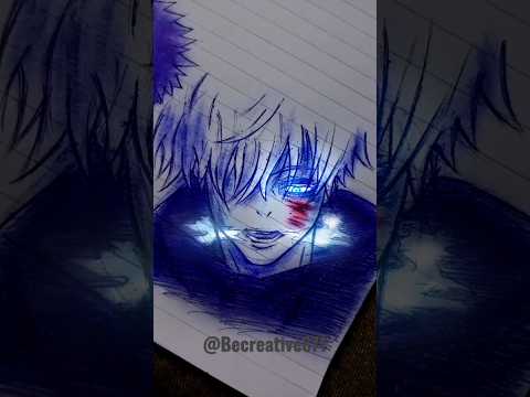 Showing all my Gojo Sketches|Glowart| #animedrawing #penart #anime