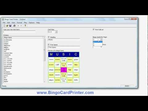 Music Notation Bingo Cards - how to create with the Bingo Card Creator by BingoCardPrinter.com