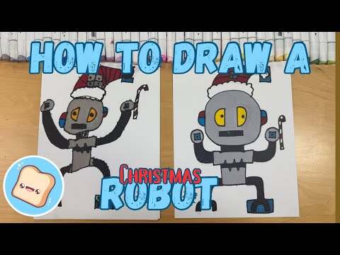 How to Draw a Christmas Robot ~ Easy Drawings for kids!
