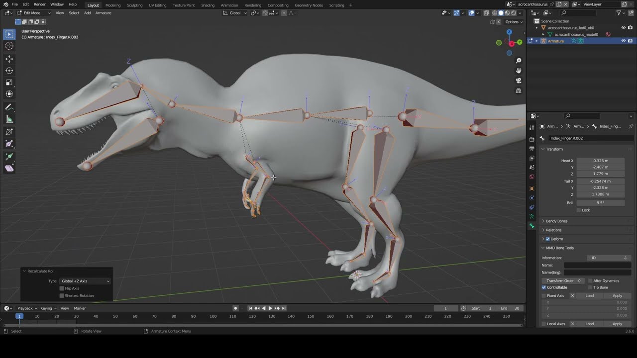 Rig Dinosaur, Animation Dinosaur Walk |Blender beginner tutorial| #blender3d #blendertutorial #unity